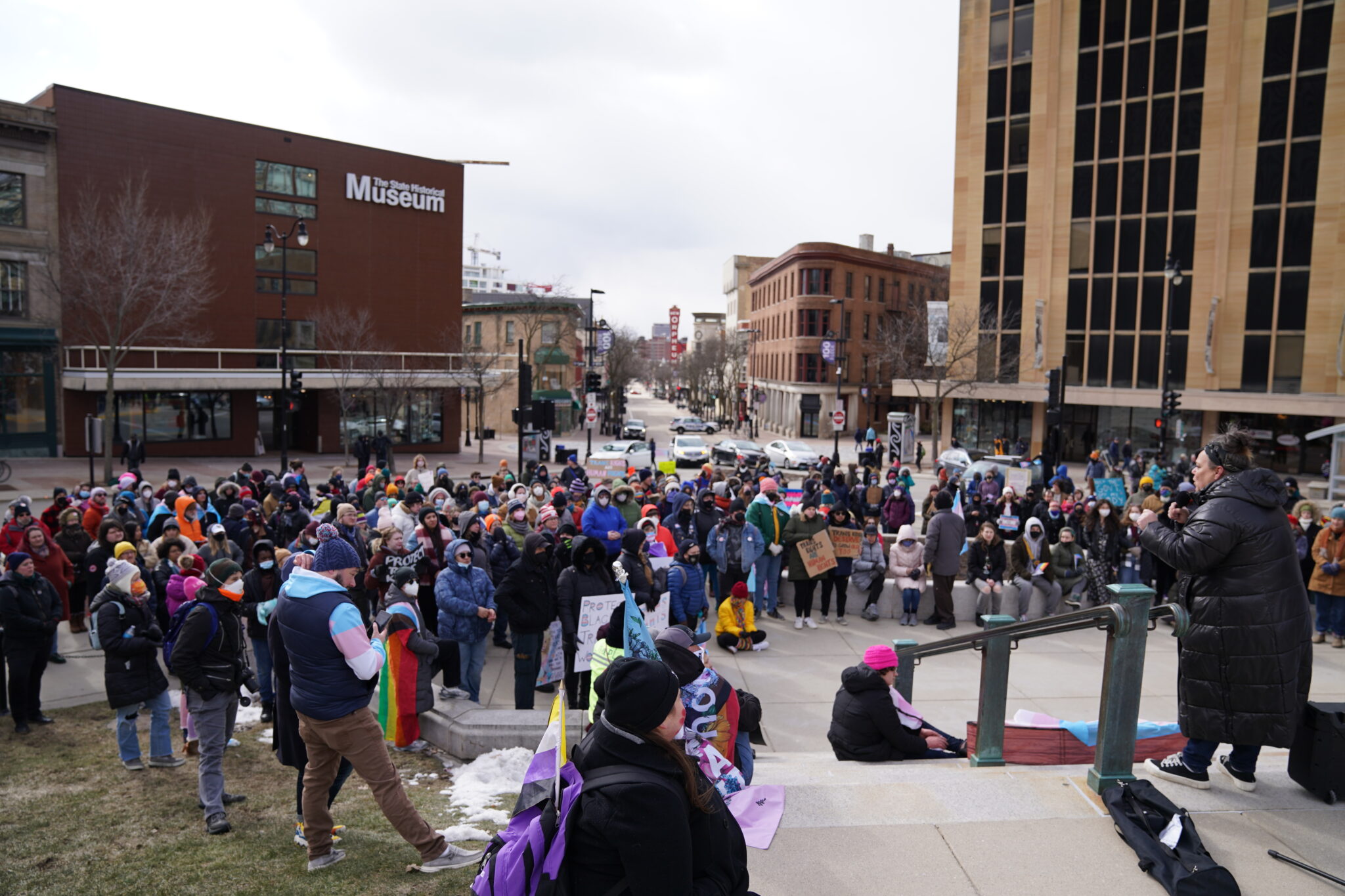 In Pictures: Day of Resistance to Trans Genocide Rally - WORT-FM 89.9