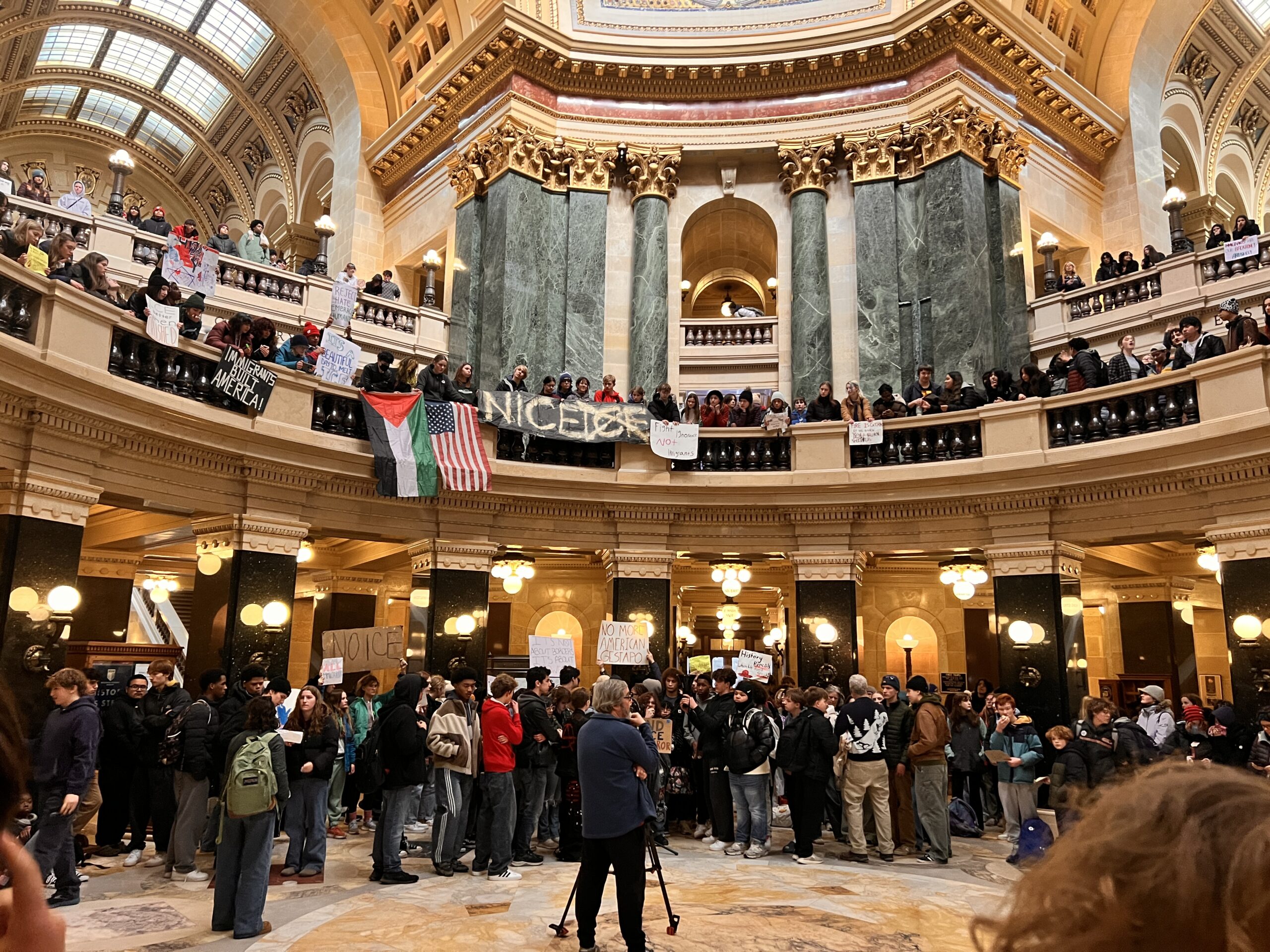 Madison students stage walkout to protest ICE shooting - WORT-FM 89.9